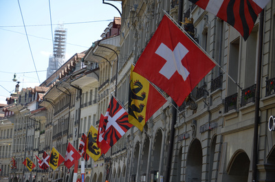 Swiss Canton flags, Bern – [Switzerland] | Bookmark Travel